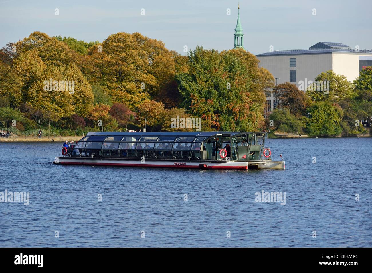 Europe, Germany, Hamburg, City, Binnenalster (Inner Alster Lake ...