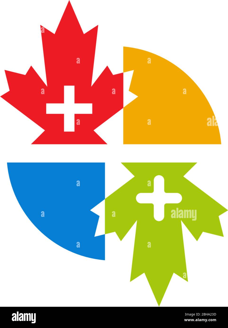 Maple leaf medical pharmacy logo icon illustration Stock Vector Image ...