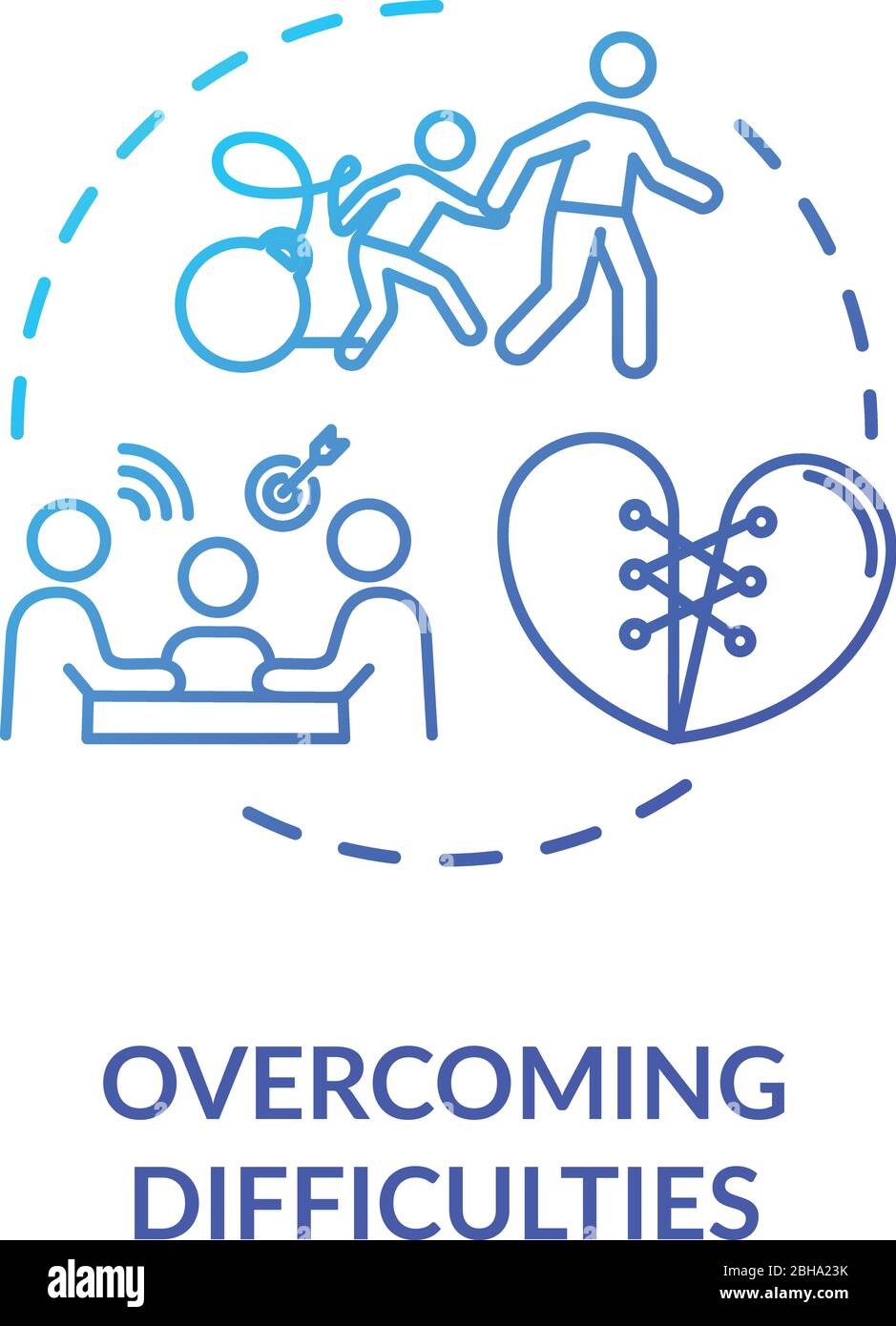 Overcoming difficulties concept icon Stock Vector Image & Art - Alamy