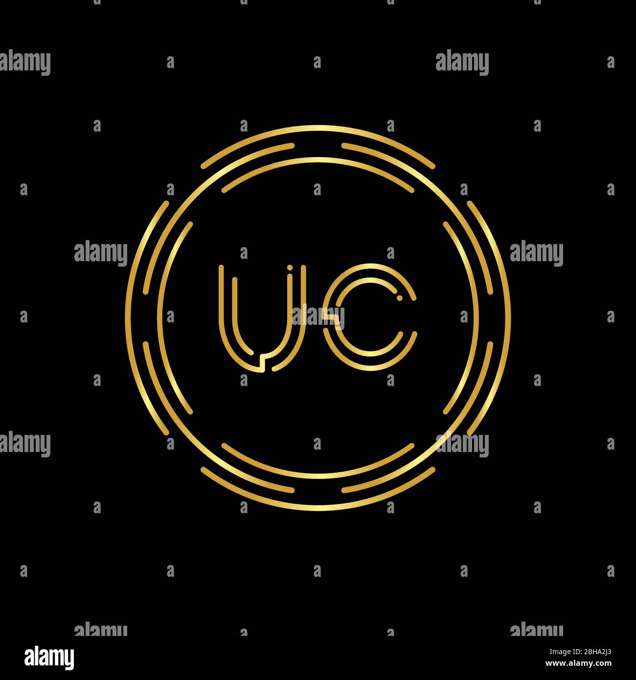 Initial UC Logo Creative Typography Vector Template. Digital Abstract ...