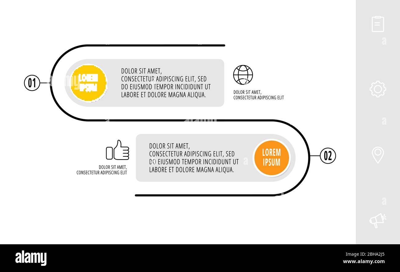 Vector template circle infographics. Business concept with 2 options ...