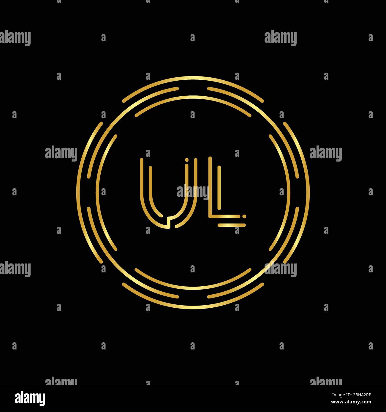 Initial UL Logo Creative Typography Vector Template. Digital Abstract ...