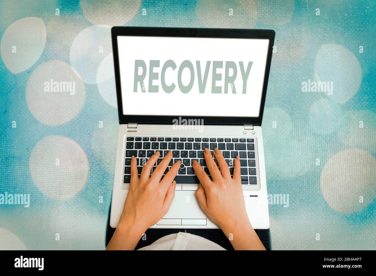 Handwriting text Recovery. Conceptual photo the return to normal state ...