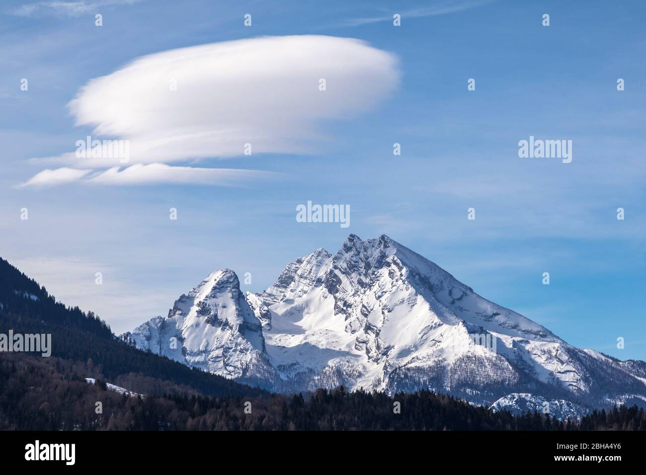 View of the Watzmann in the Berchtesgaden Alps, Berchtesgaden, Upper ...