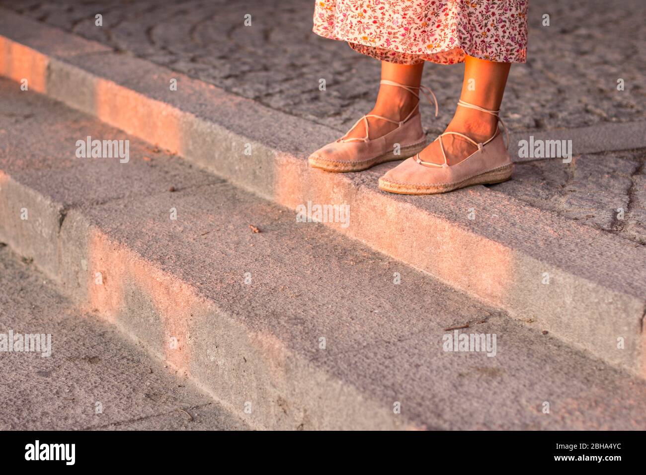 Step woman feet stairs hi-res stock photography and images - Alamy