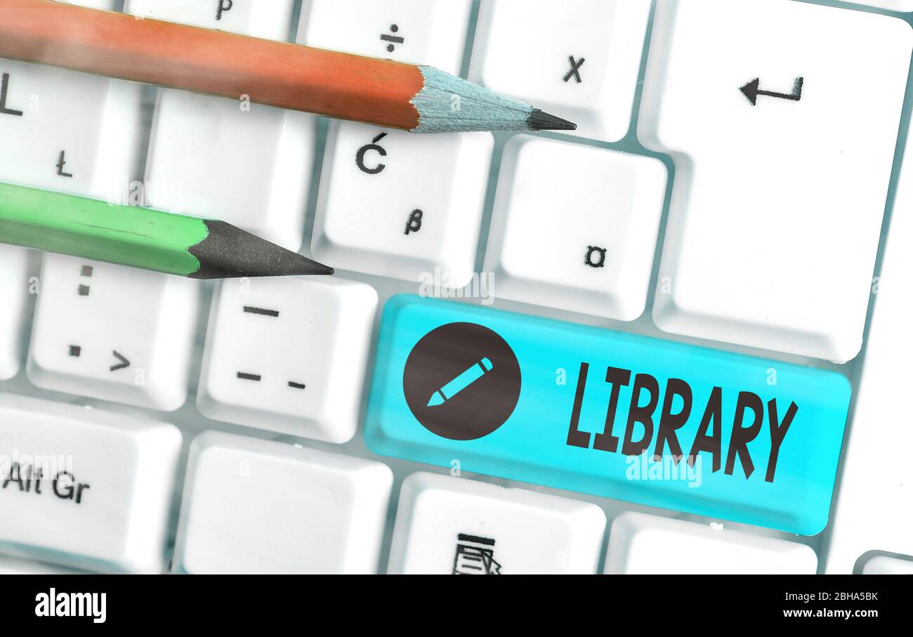 Word writing text Library. Business photo showcasing Building room ...