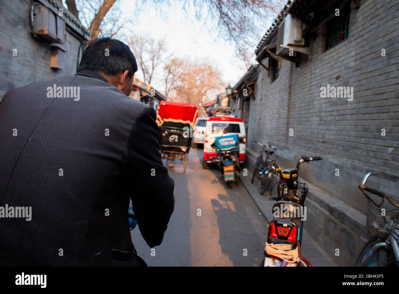 Tour by Rickshaw in Hutong, Beijing, China Stock Photo - Alamy