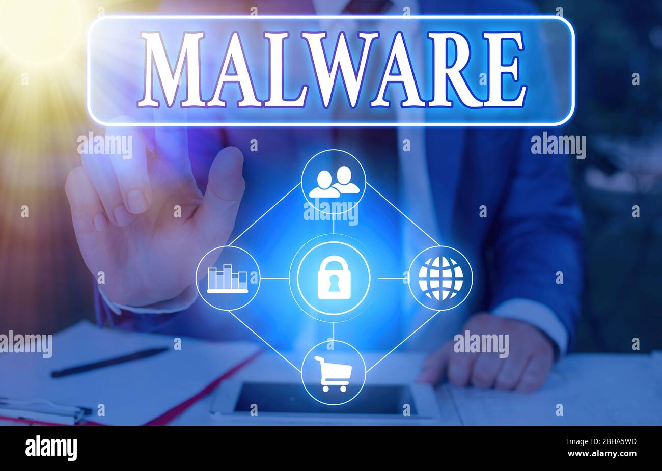 Text sign showing Malware. Business photo showcasing malicious software ...