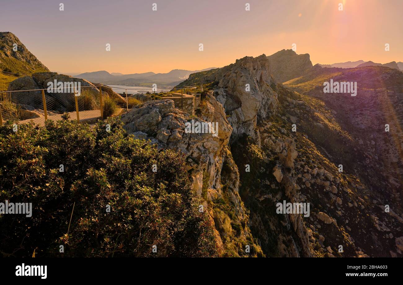 Landscape and cliffs of the peninsula Formentor from the viewpoint ...