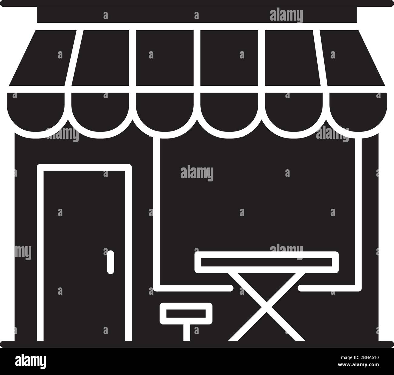 Cafe front black glyph icon Stock Vector Image & Art - Alamy