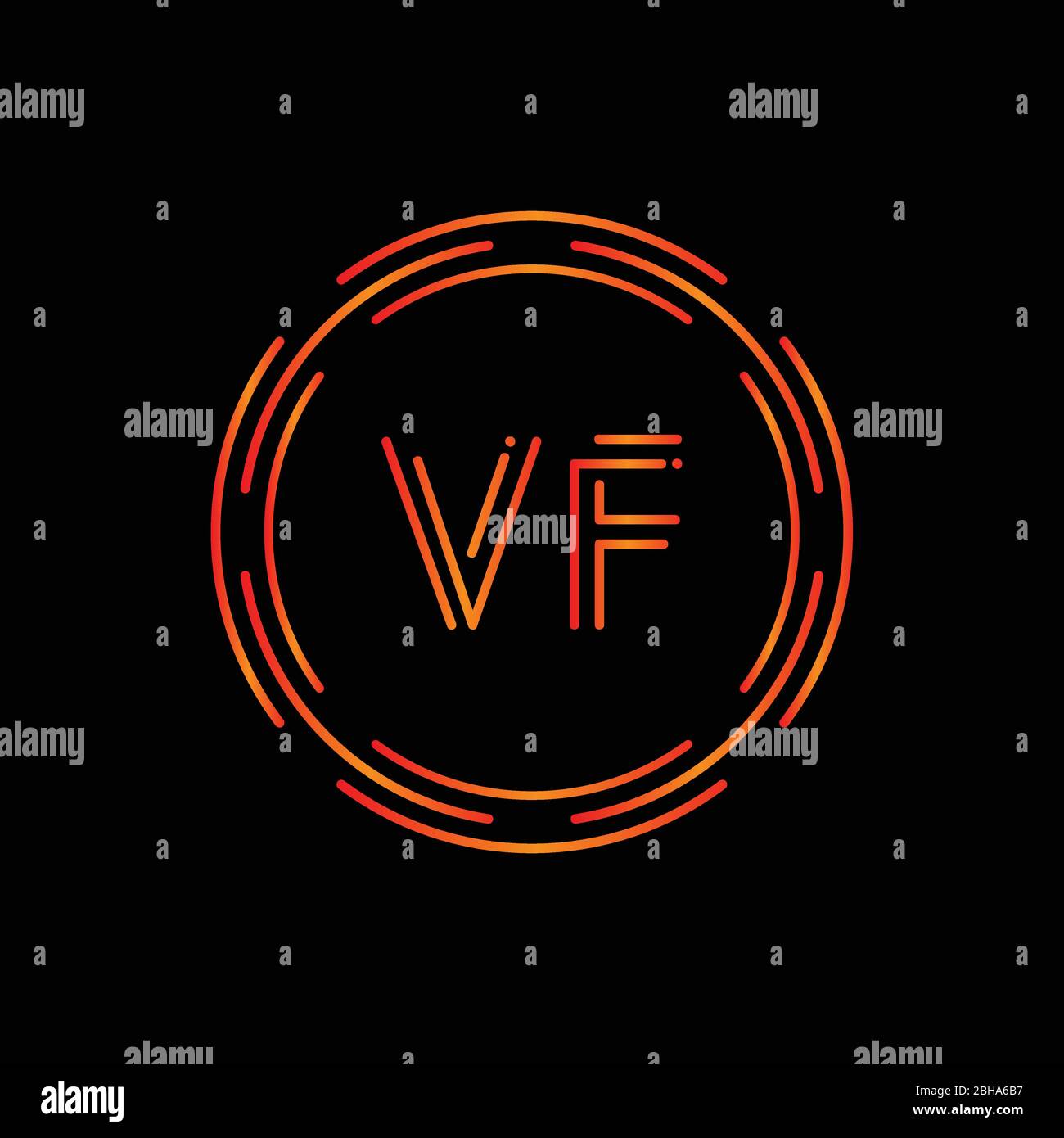 Creative Letter VF Logo Creative Typography Vector Template. Digital ...