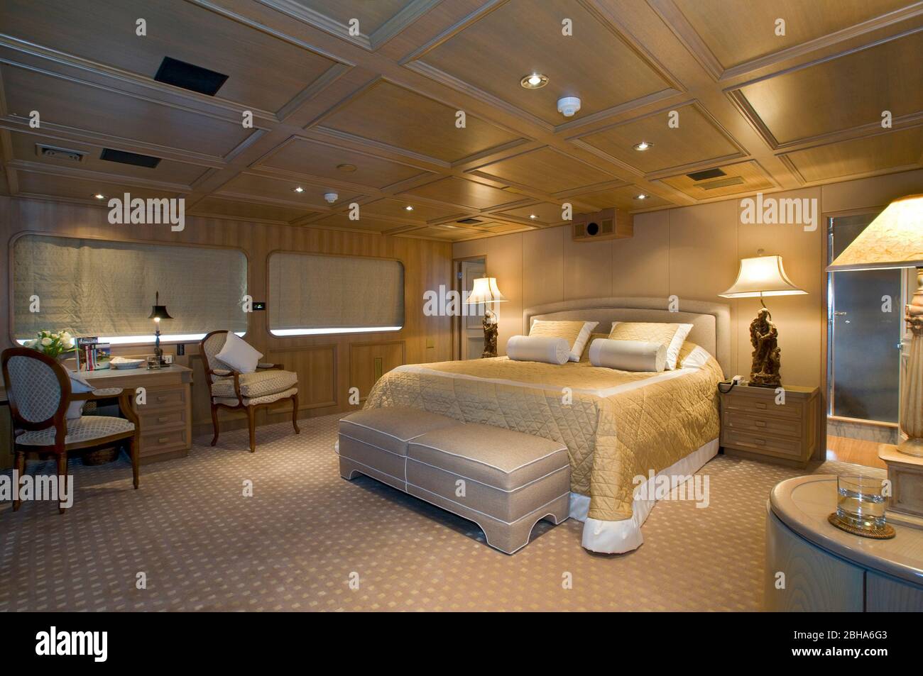 Double cabin aboard luxury yacht Stock Photo - Alamy