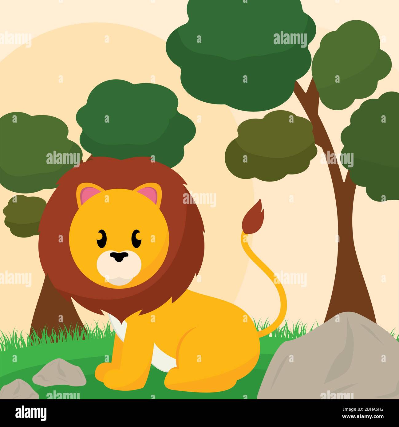 Cute lion cartoon Stock Vector Image & Art - Alamy