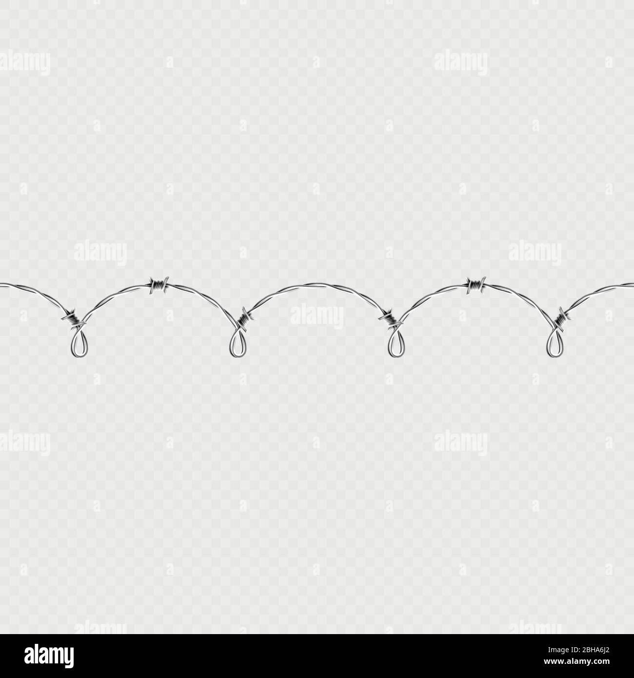 Metal barbed wire horizontal seamless border template and elements ...