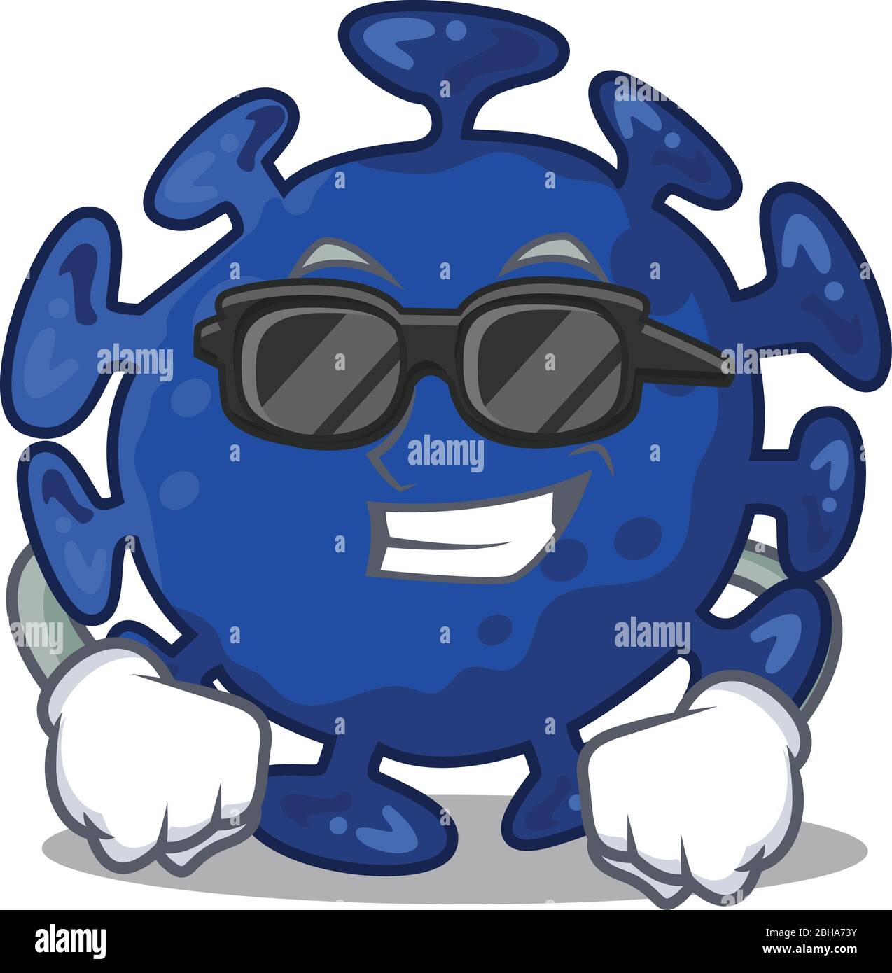 Cool streptococcus cartoon character wearing expensive black glasses ...