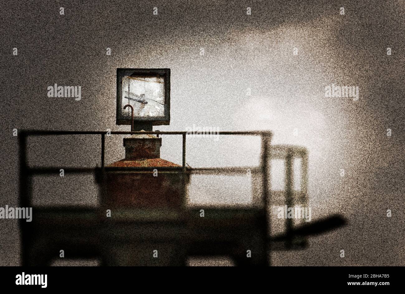 Damaged, clock, digitally processed, RailArt Stock Photo - Alamy
