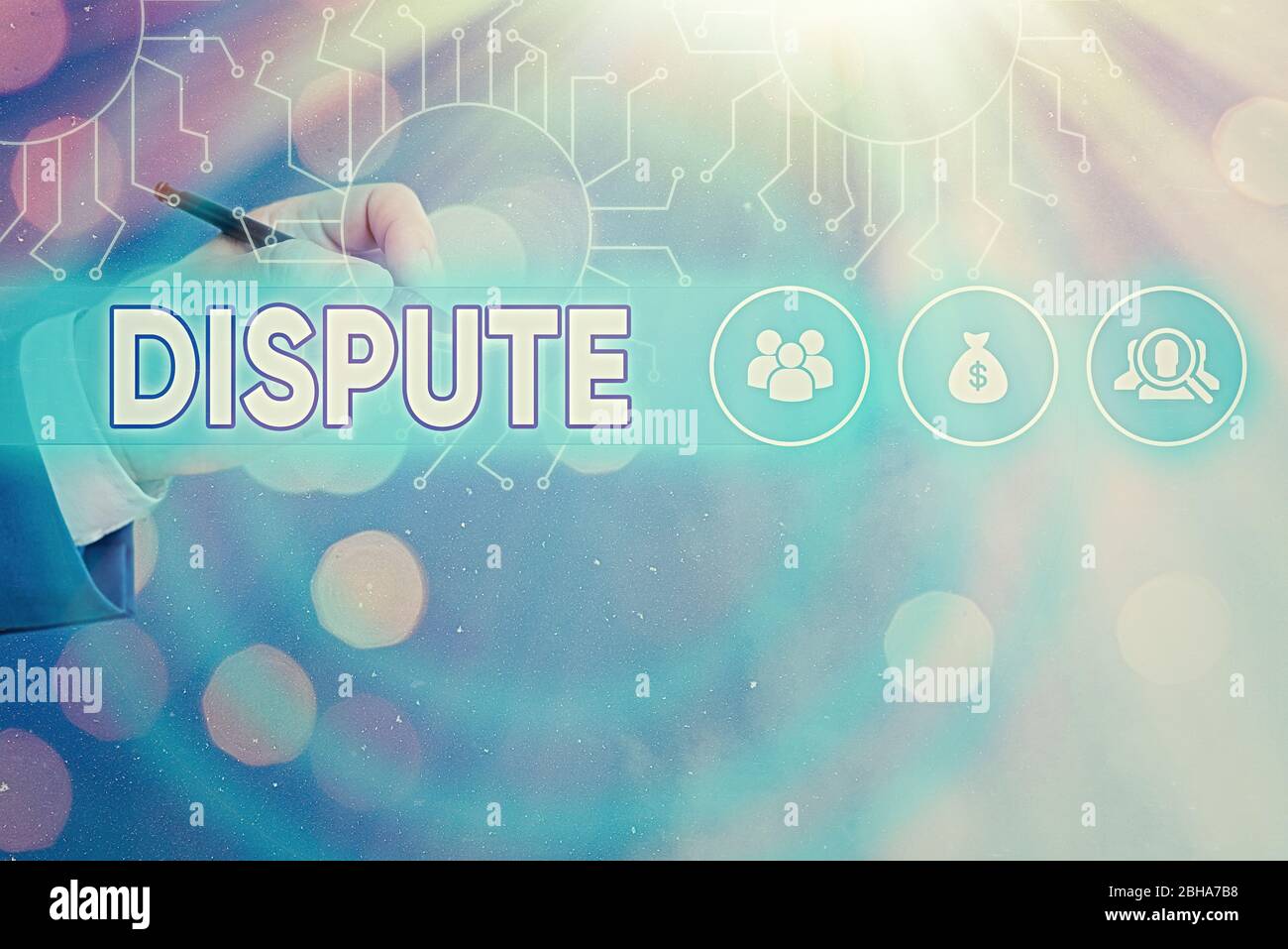 Conceptual hand writing showing Dispute. Concept meaning the serious ...