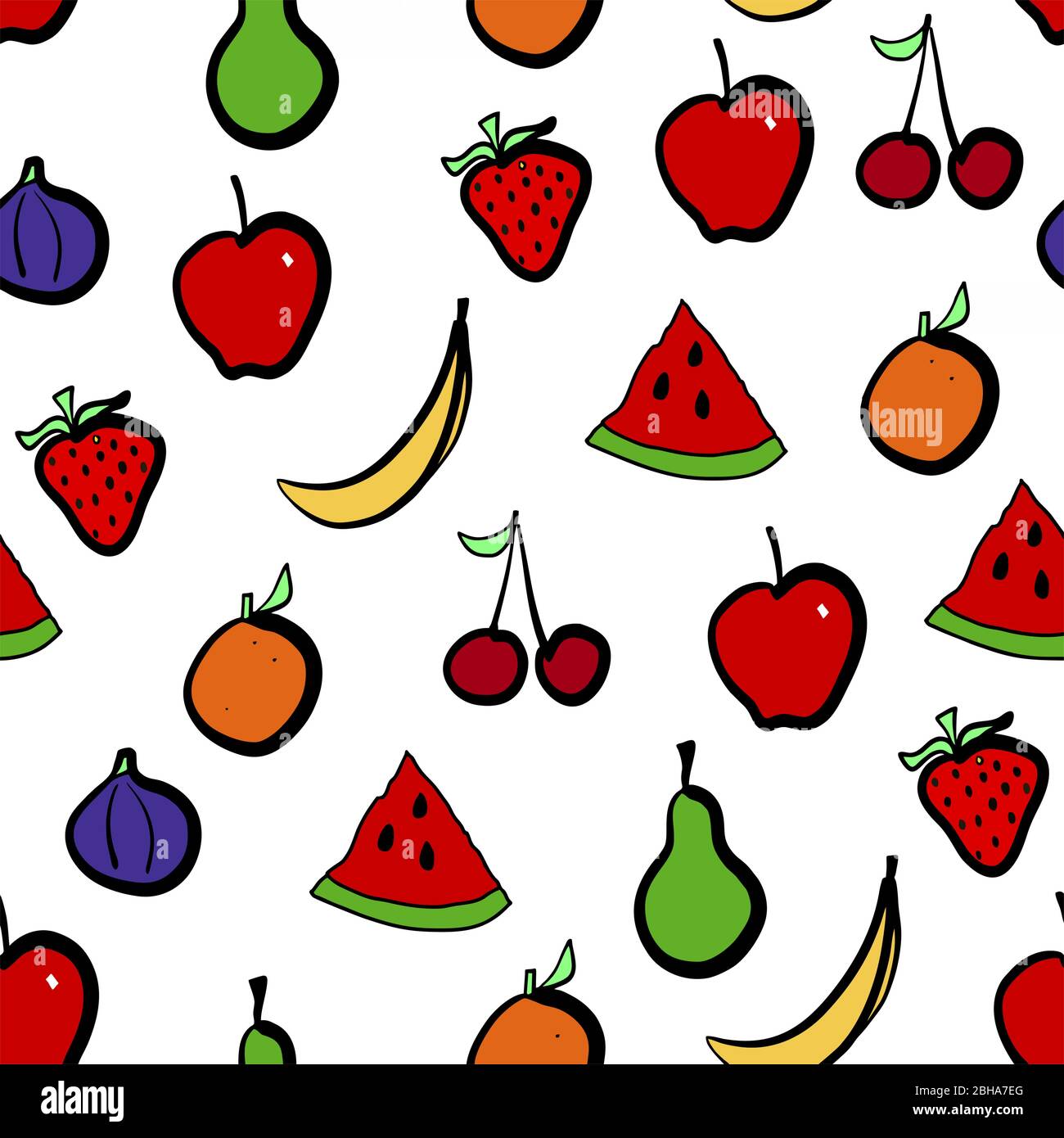 Seamless fruit pattern vector illustration Stock Vector Image & Art - Alamy