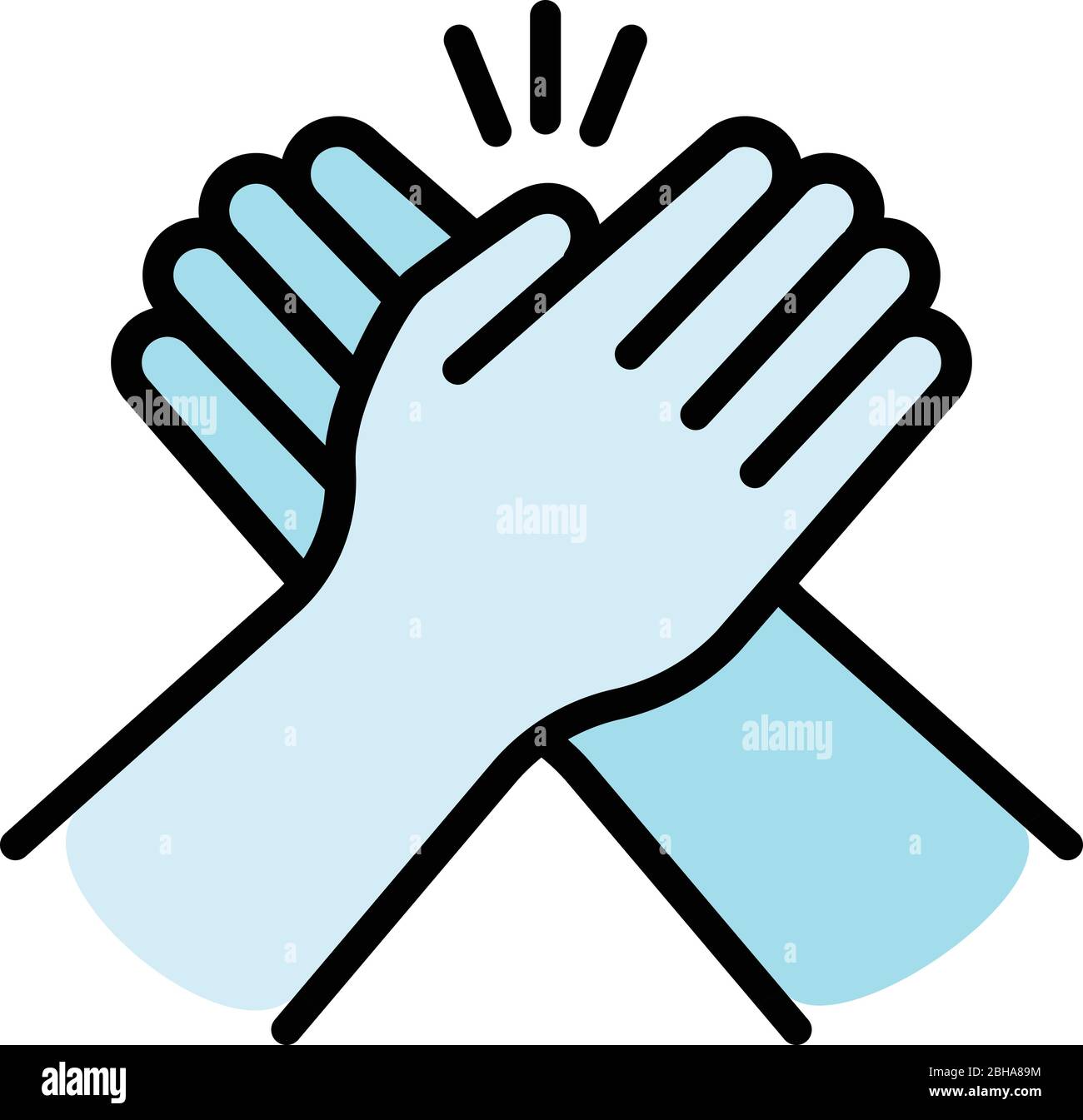 Friendship cohesion hands icon. Outline friendship cohesion hands ...