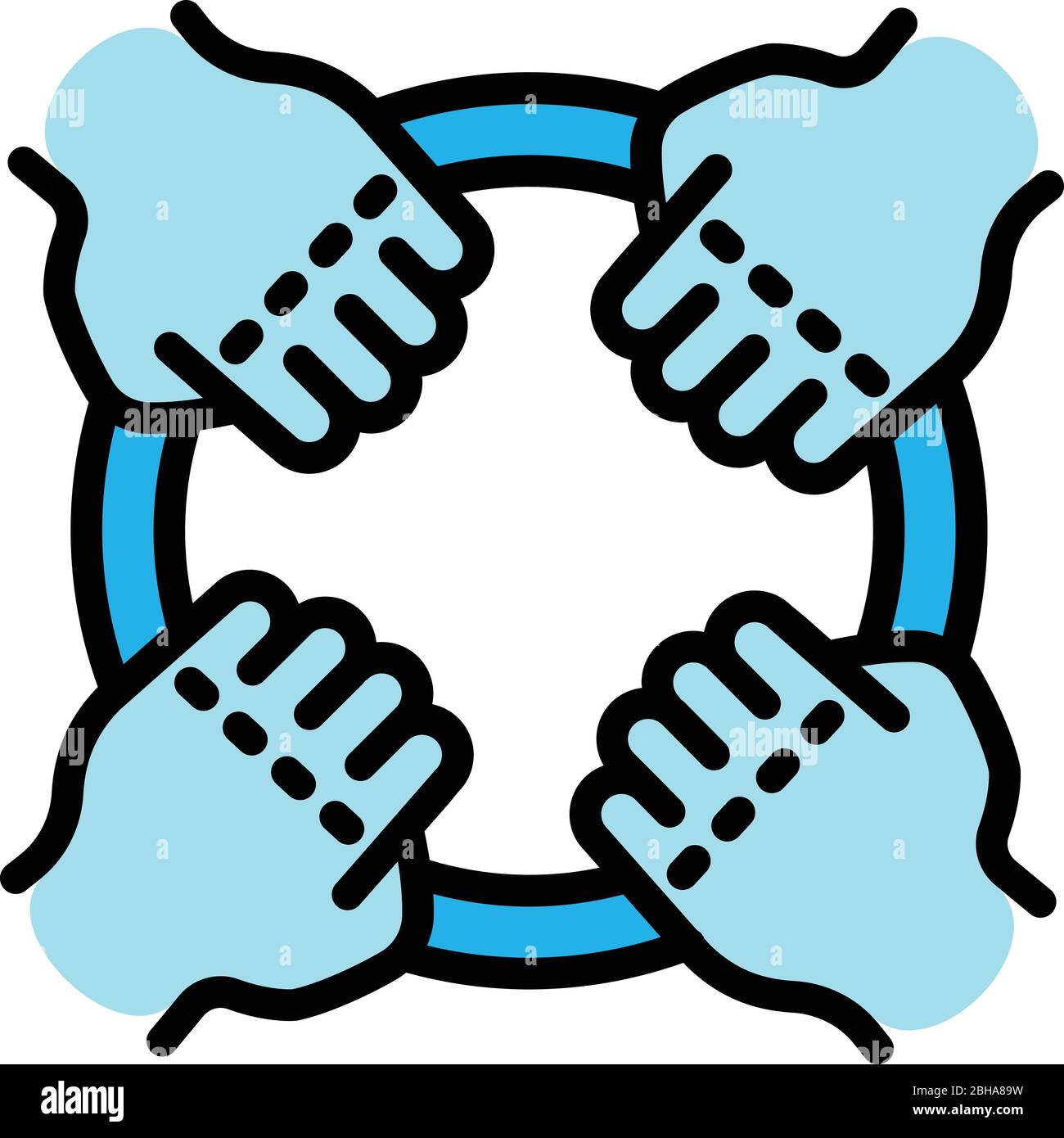 Hand circle connect icon. Outline hand circle connect vector icon for ...