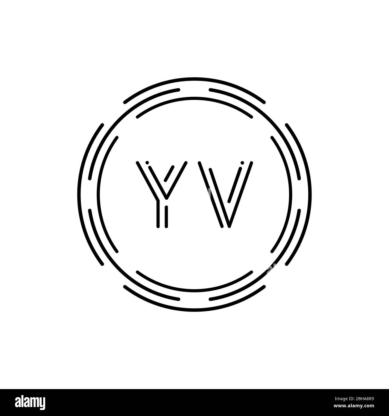 Initial YV Logo Design Vector Template. Creative Circle Letter YV ...