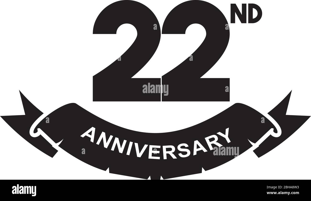 22nd year anniversary logo design vector template Stock Vector Image ...