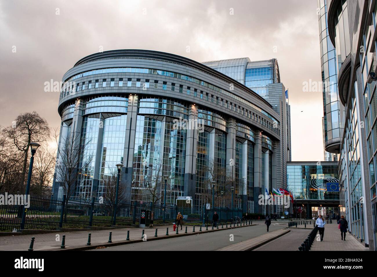 European Parliament building Paul-Henri Spaak. Brussels stock travel ...