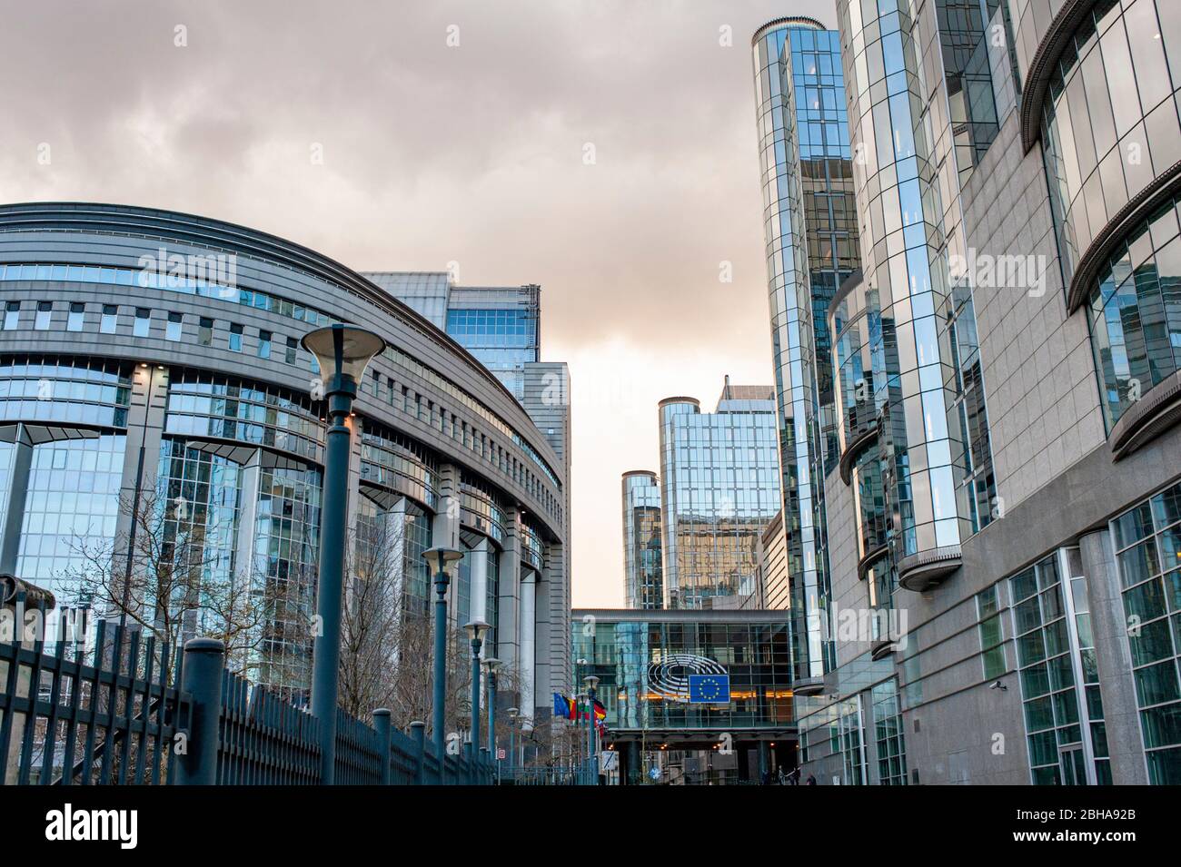 European Parliament building Paul-Henri Spaak. Brussels stock travel ...