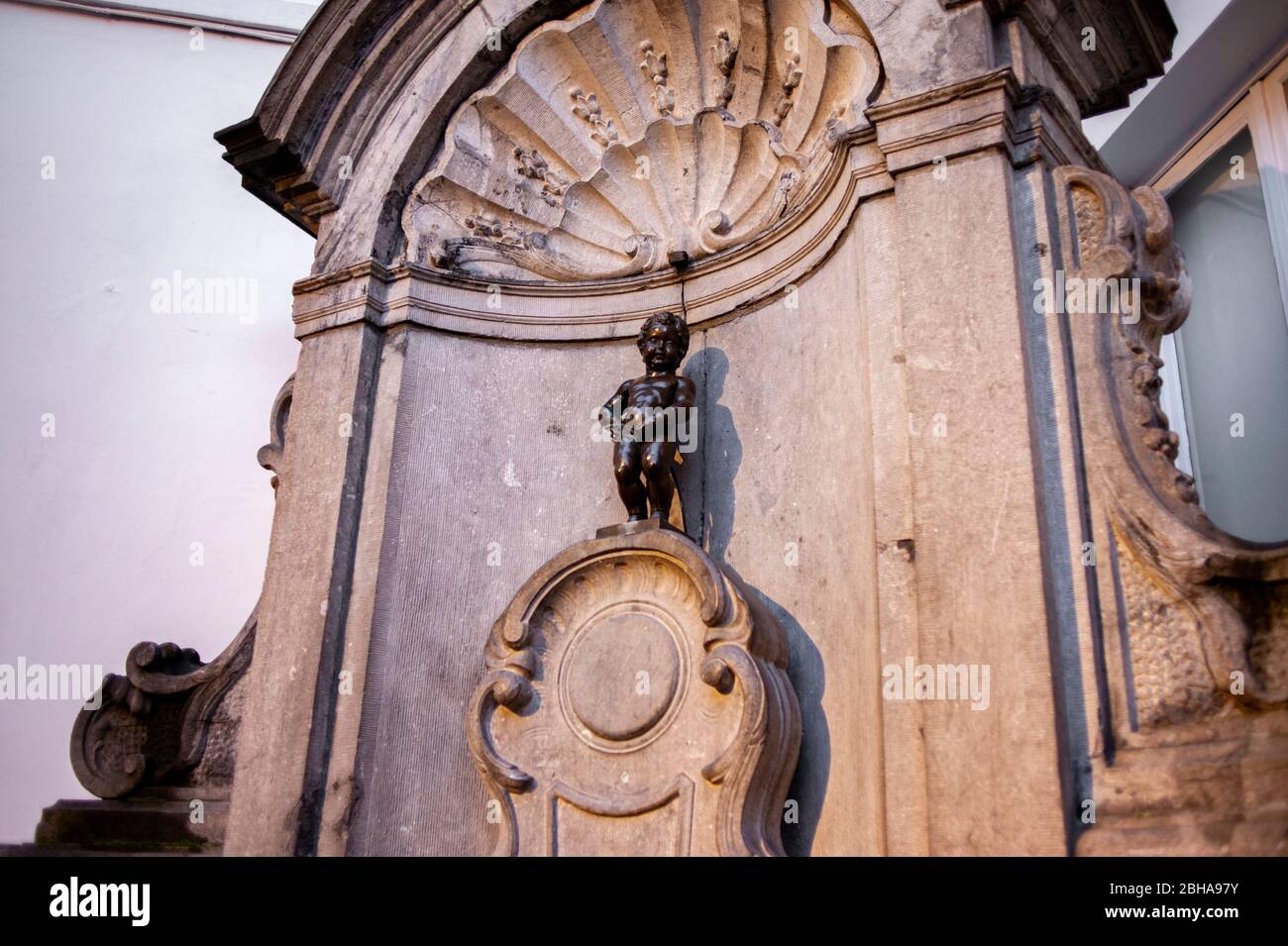 Manneken Pis is an Iconic 17th-century fountain with a bronze statue of ...