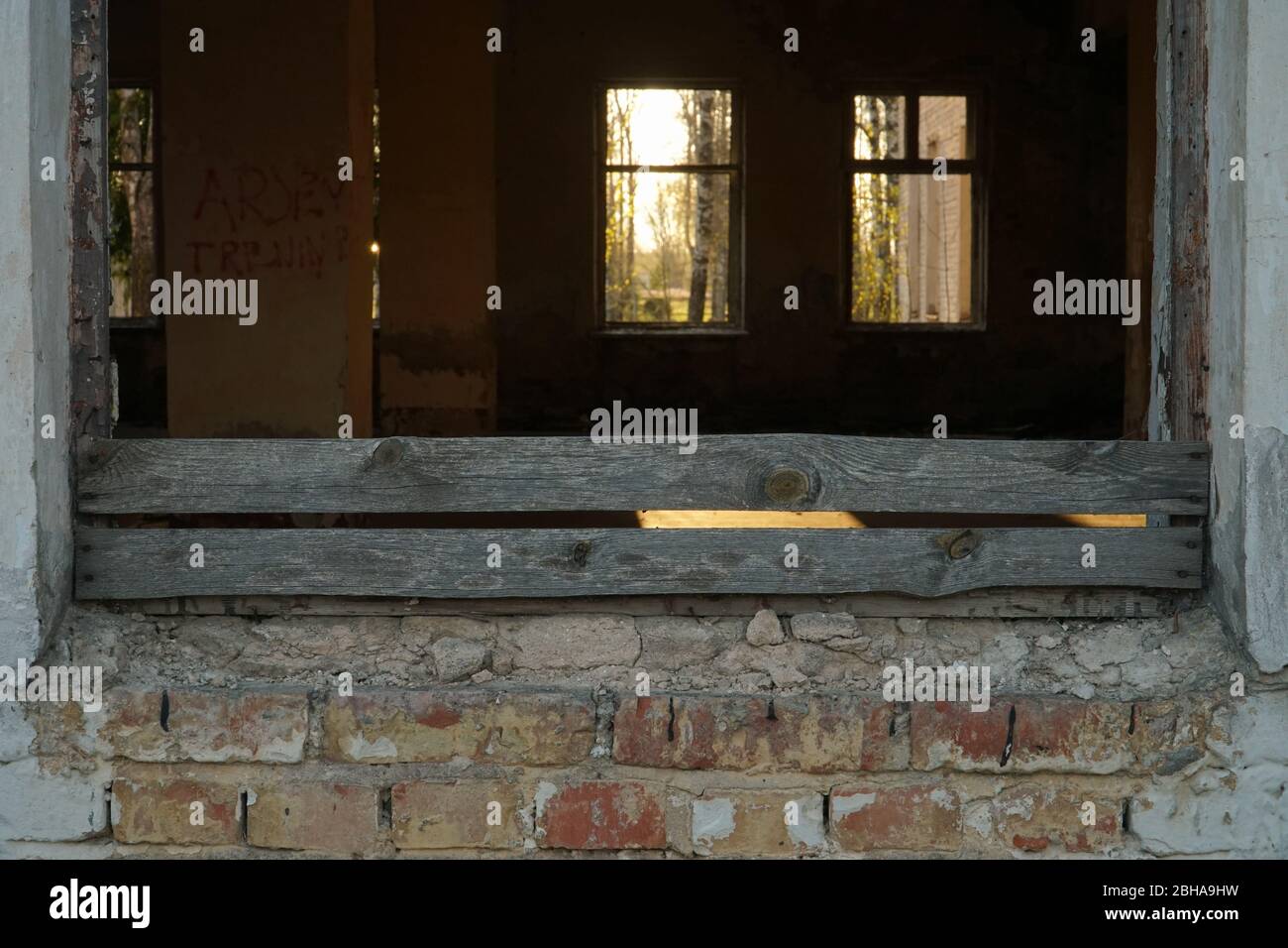 The slum district house exterior and interior in close up scenic view ...