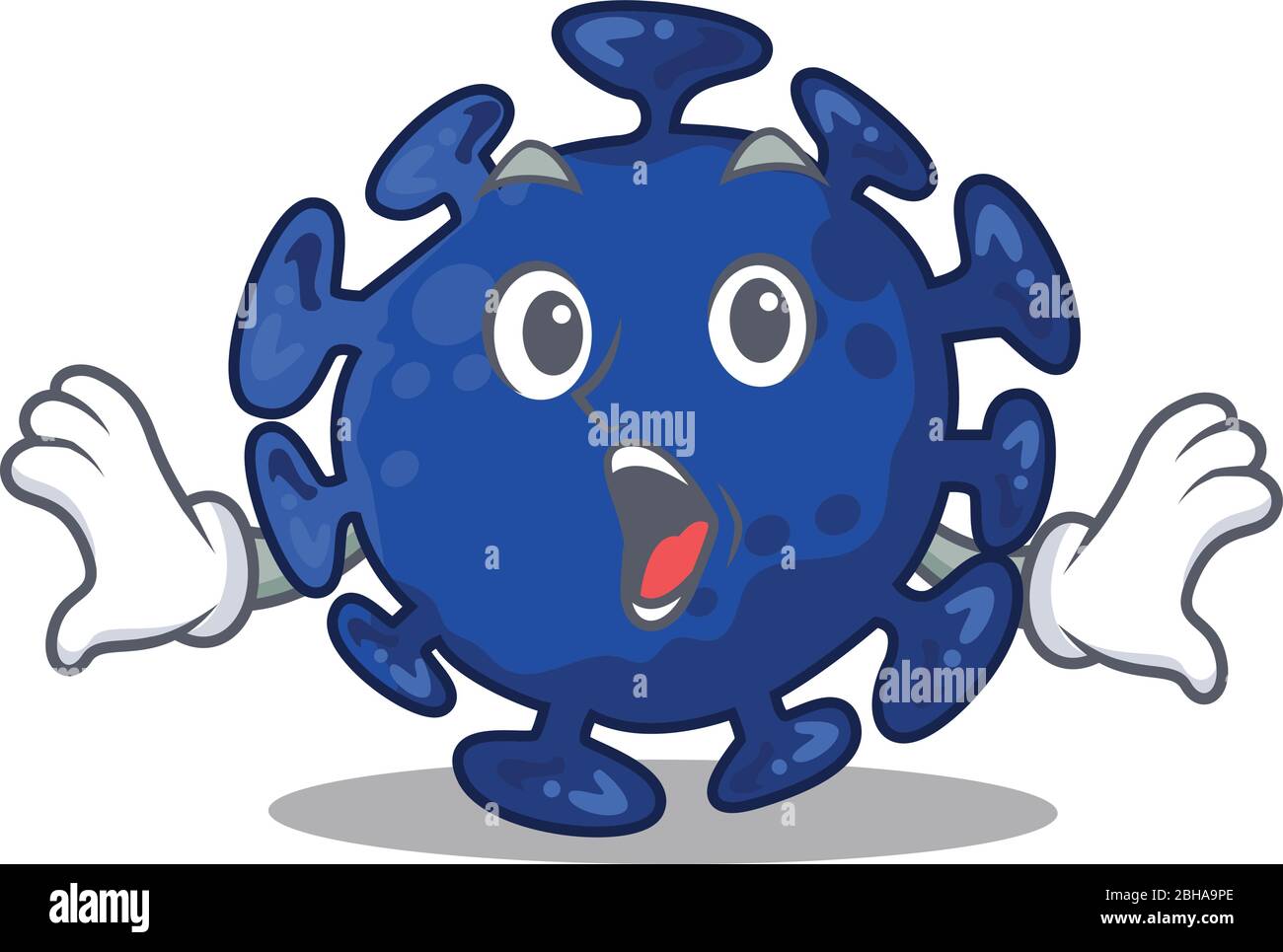 Cartoon design style of streptococcus has a surprised gesture. Vector ...