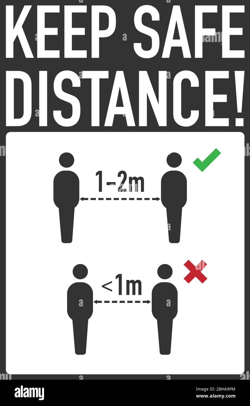 keep Safe Distance Infection Spreading Prevention vector illustration ...