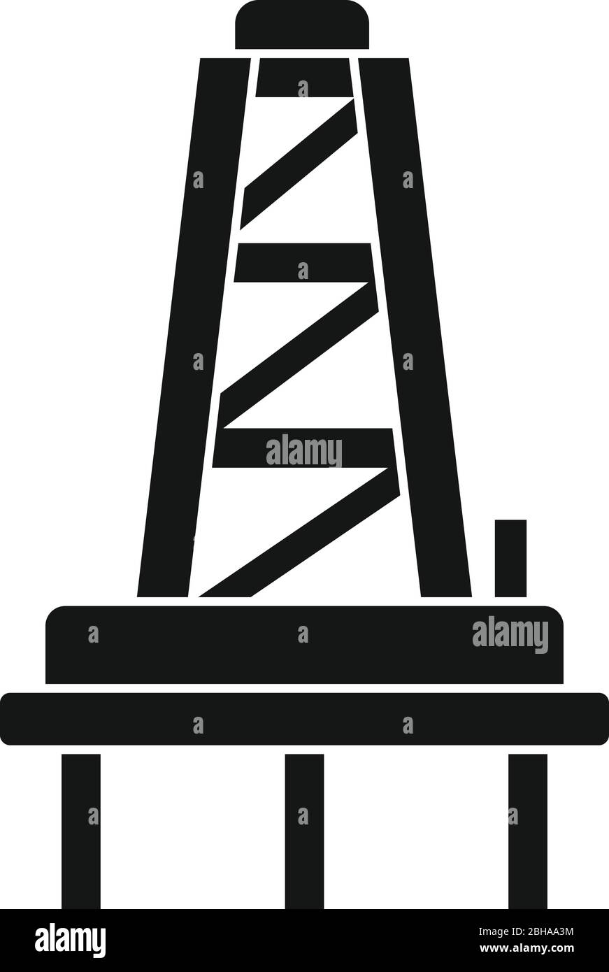 Industry derrick icon. Simple illustration of industry derrick vector ...