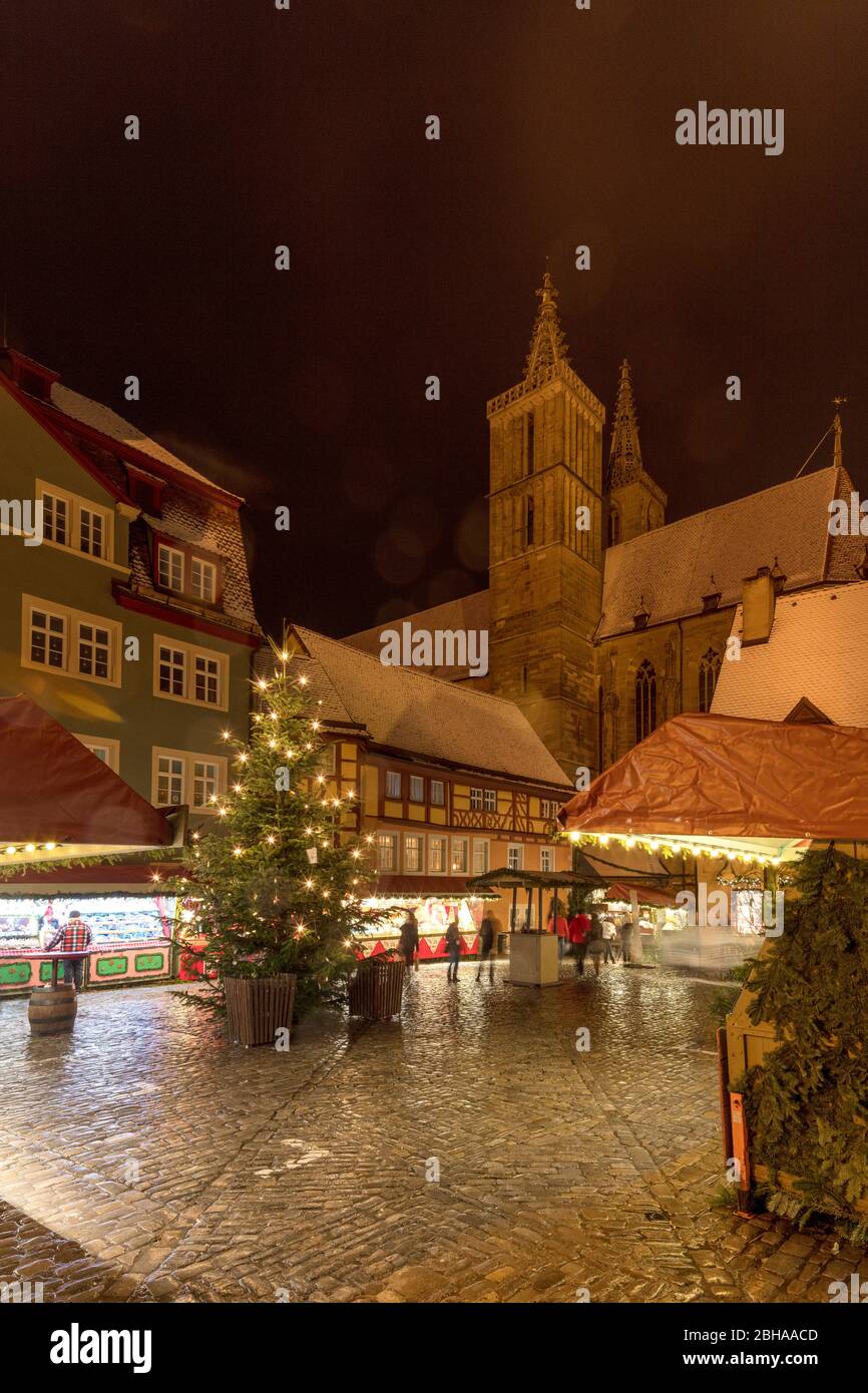 parish church St. Jakob, Christkindlmarkt (christmas market), Rotenburg ...