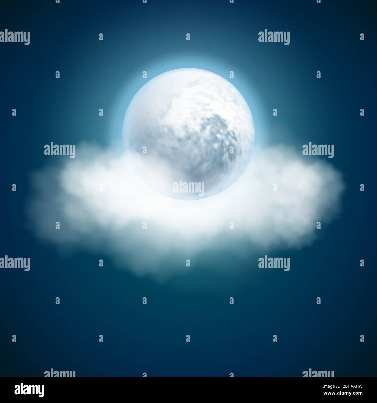Full moon and clouds, night with moonlight sky background. EPS 10 Stock ...