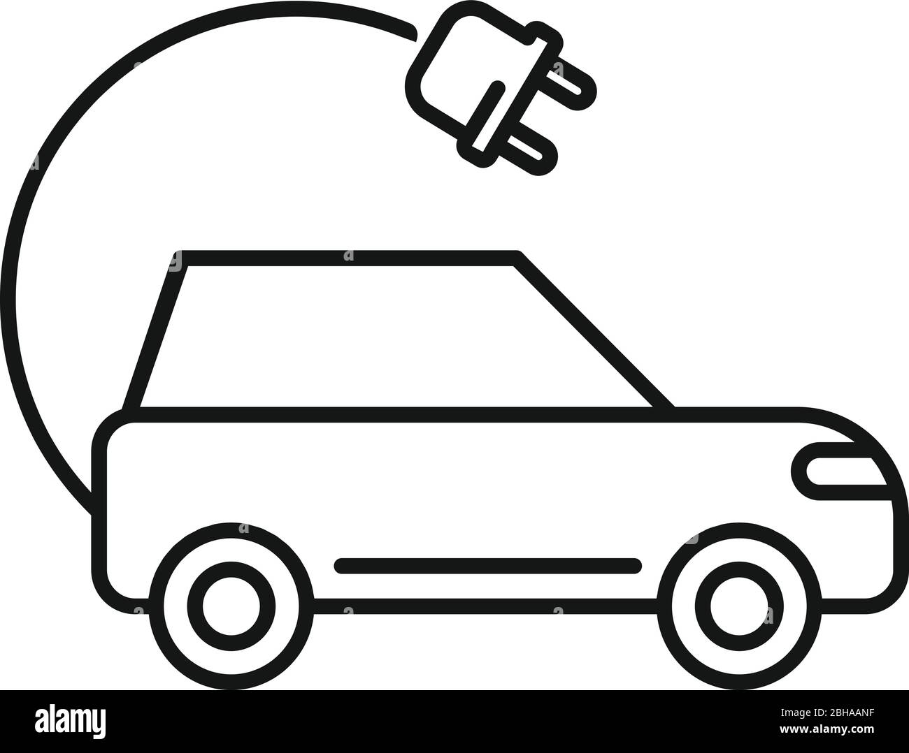 Electric car plug icon. Outline electric car plug vector icon for web ...