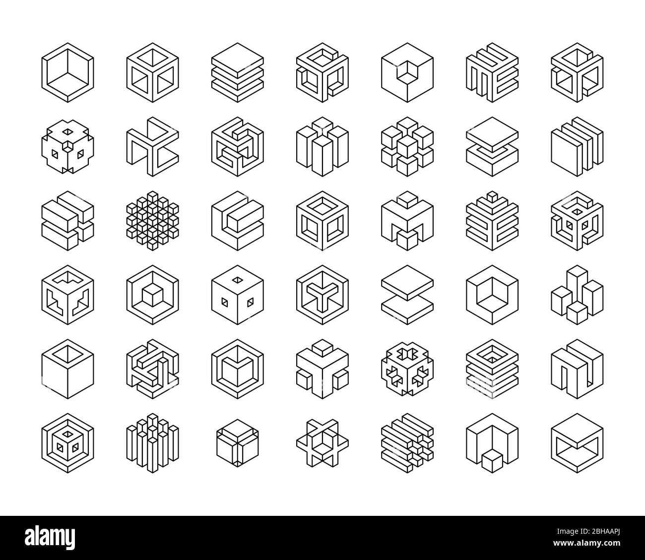 Set cubes vector icon. Cube logo template Stock Vector Image & Art - Alamy