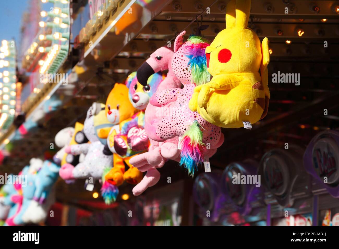 Soft toys at a stall on the Bremer Freimarkt, Bremen, Germany, Europe ...