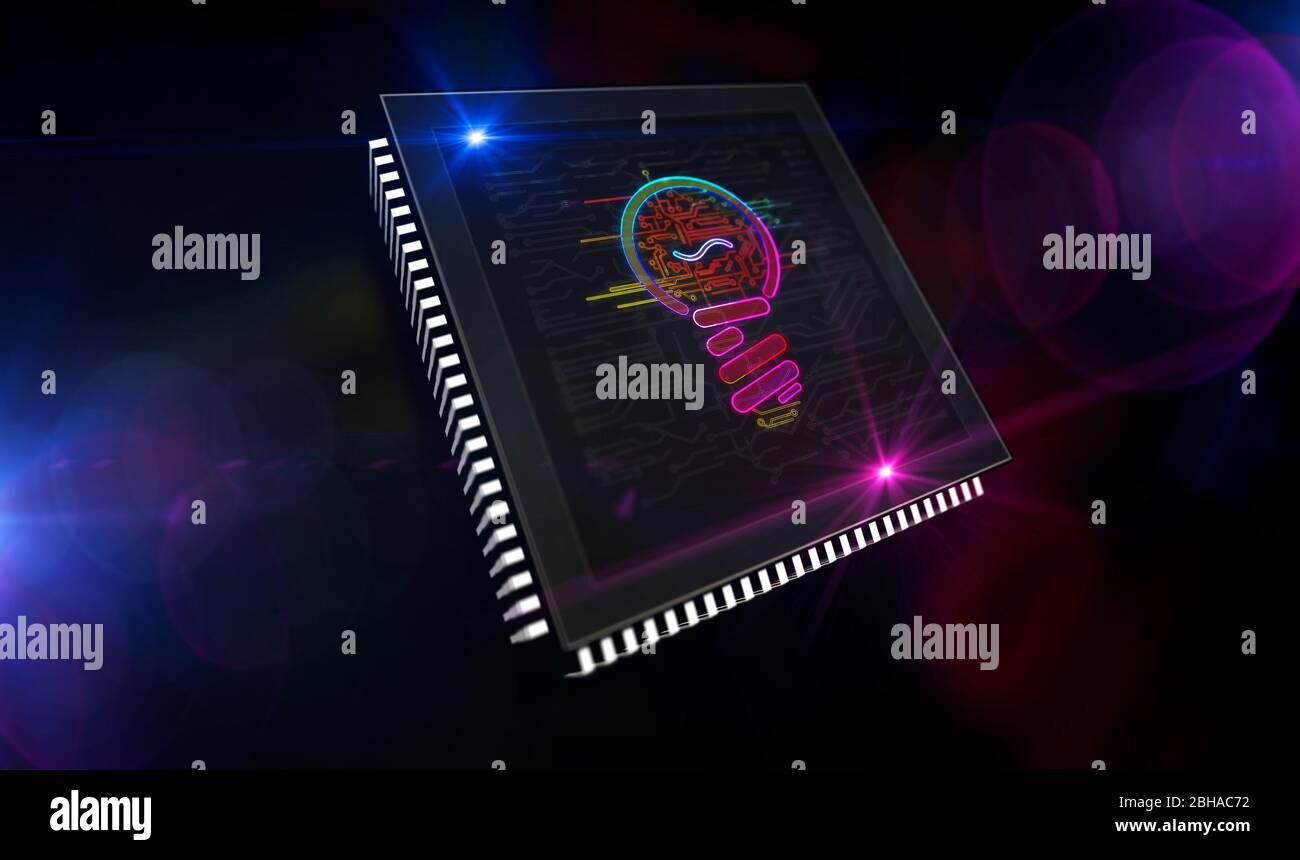 An innovative idea, creative and modern digital technology. Futuristic ...