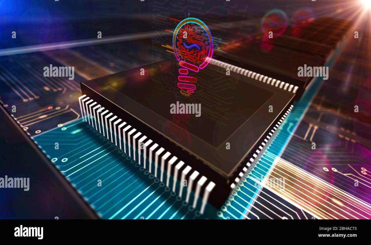 An innovative idea, creative and modern digital technology. Futuristic ...