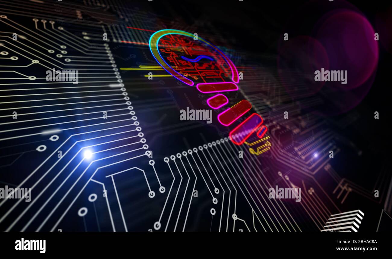 An innovative idea, creative and modern digital technology. Futuristic ...