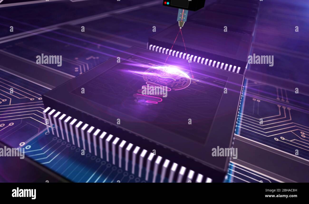 An innovative idea, creative and modern digital technology. Futuristic ...