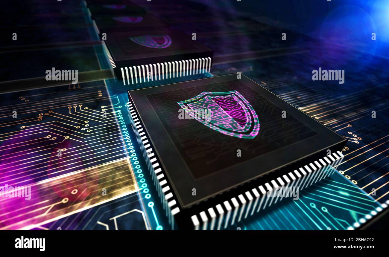 Cyber Security Digital Shield Firewall And Computer Protection