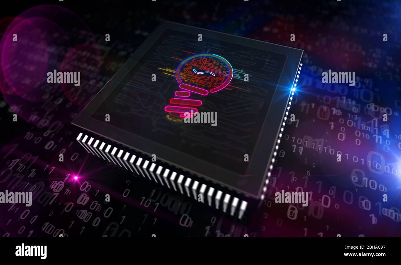 An innovative idea, creative and modern digital technology. Futuristic ...