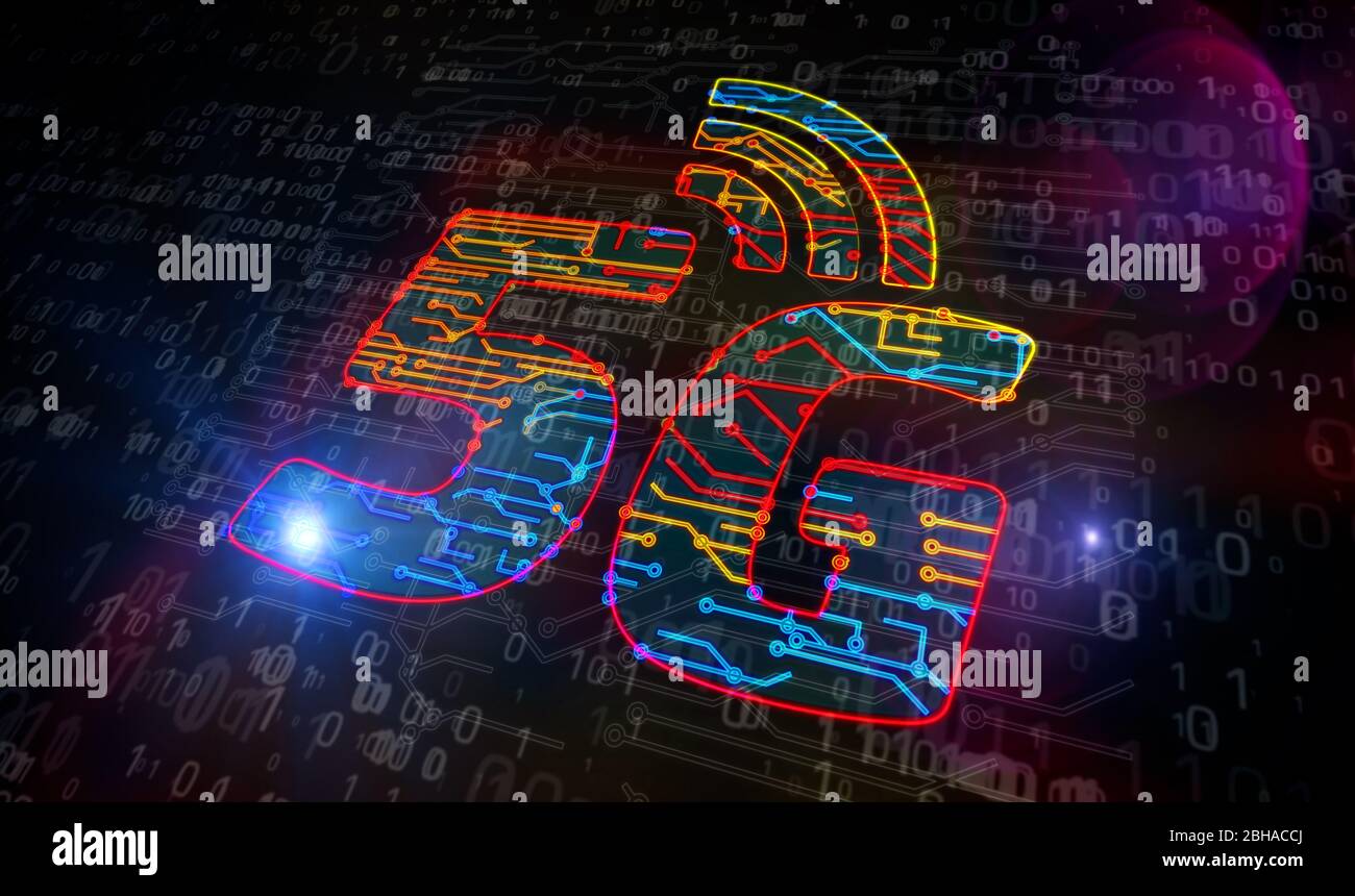 5G, futuristic technology, modern communication and iot. Mobile phone ...