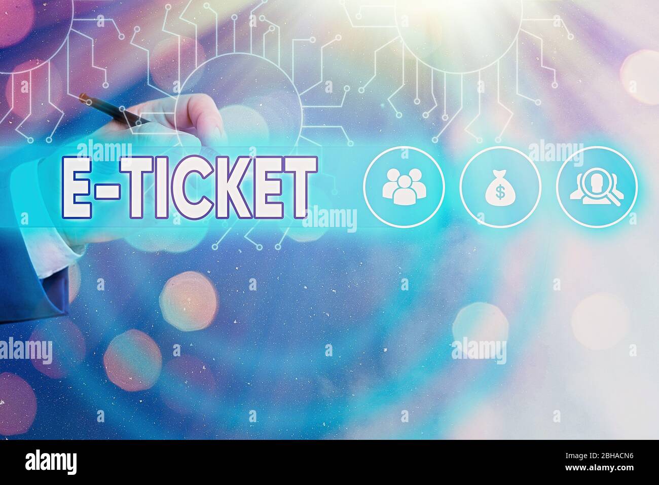 Conceptual hand writing showing E Ticket. Concept meaning Digital ...