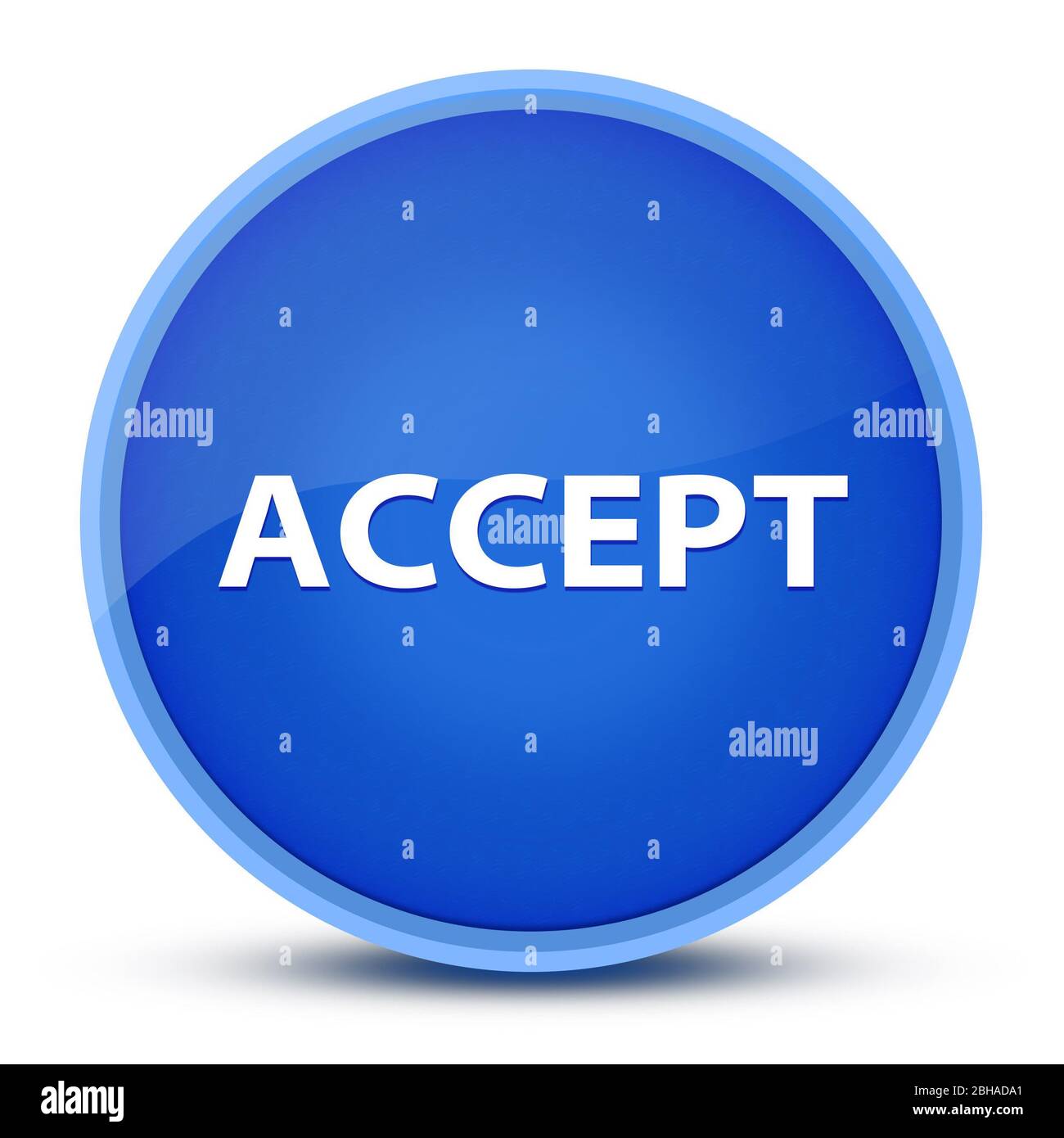 Accept isolated on special blue round button abstract illustration ...
