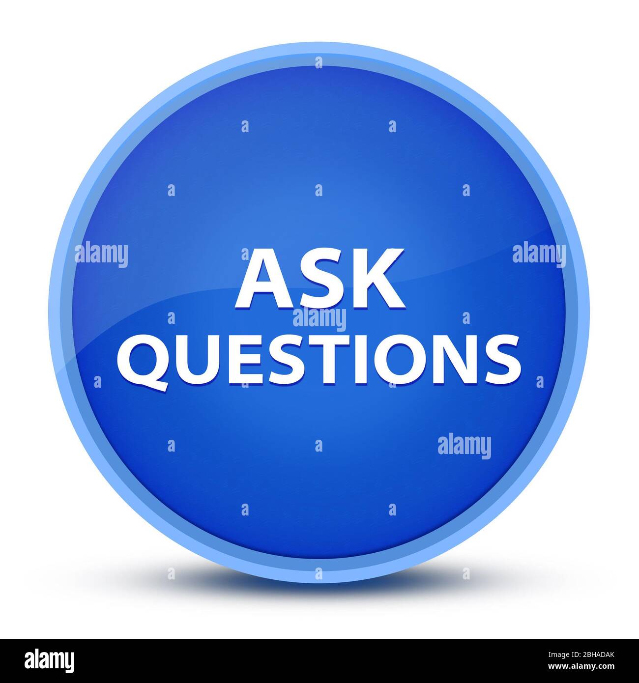 Ask Questions isolated on special blue round button abstract ...