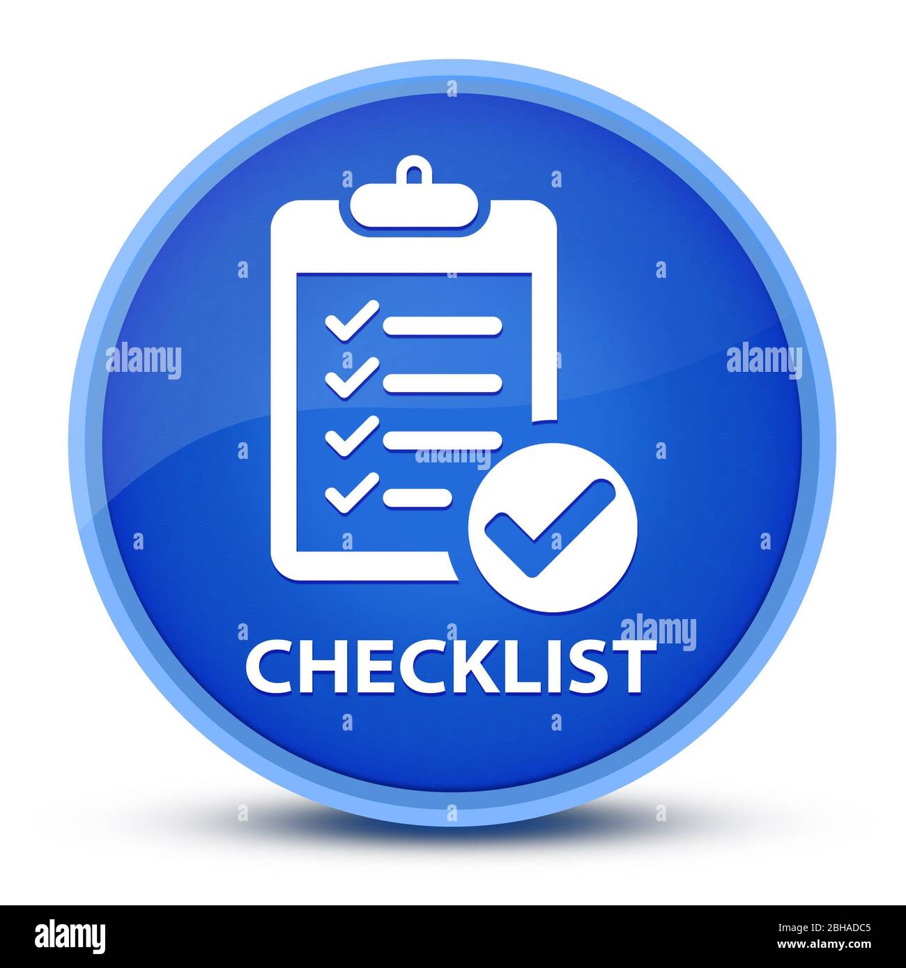 Checklist icon isolated on special blue round button abstract ...