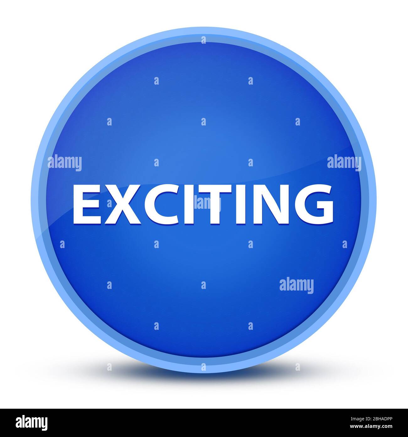Exciting isolated on special blue round button abstract illustration ...